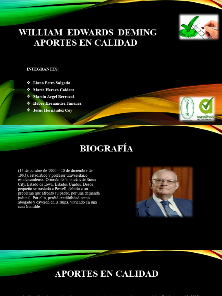 William Edwards Deming - PRESENTACIÓN | PDF