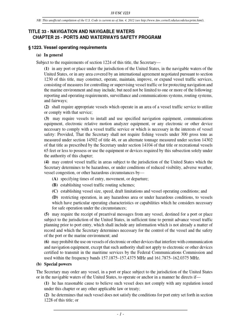 Title 33 - Navigation and Navigable Waters 1 | Download Free PDF ...