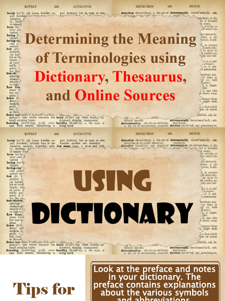 Using Dictionaries and Thesauruses Effectively | PDF | Word | Verb