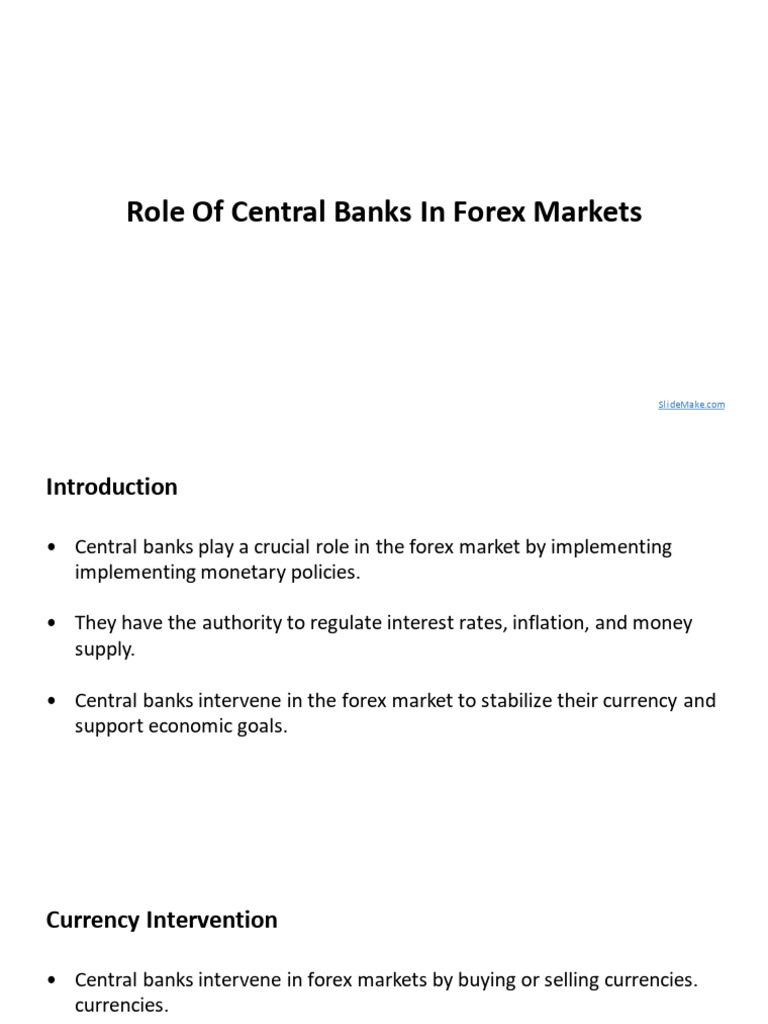 Role Of Central Banks In Forex Markets | PDF | Foreign Exchange Market ...
