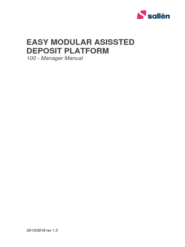 EMA-100 - Deposit Platform-Manager Manual (ENG) v1.3 - 1.2.0.7 | PDF | User (Computing) | Login