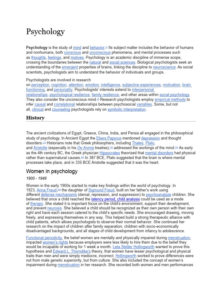 Psychology | PDF | Psychology | Humanistic Psychology