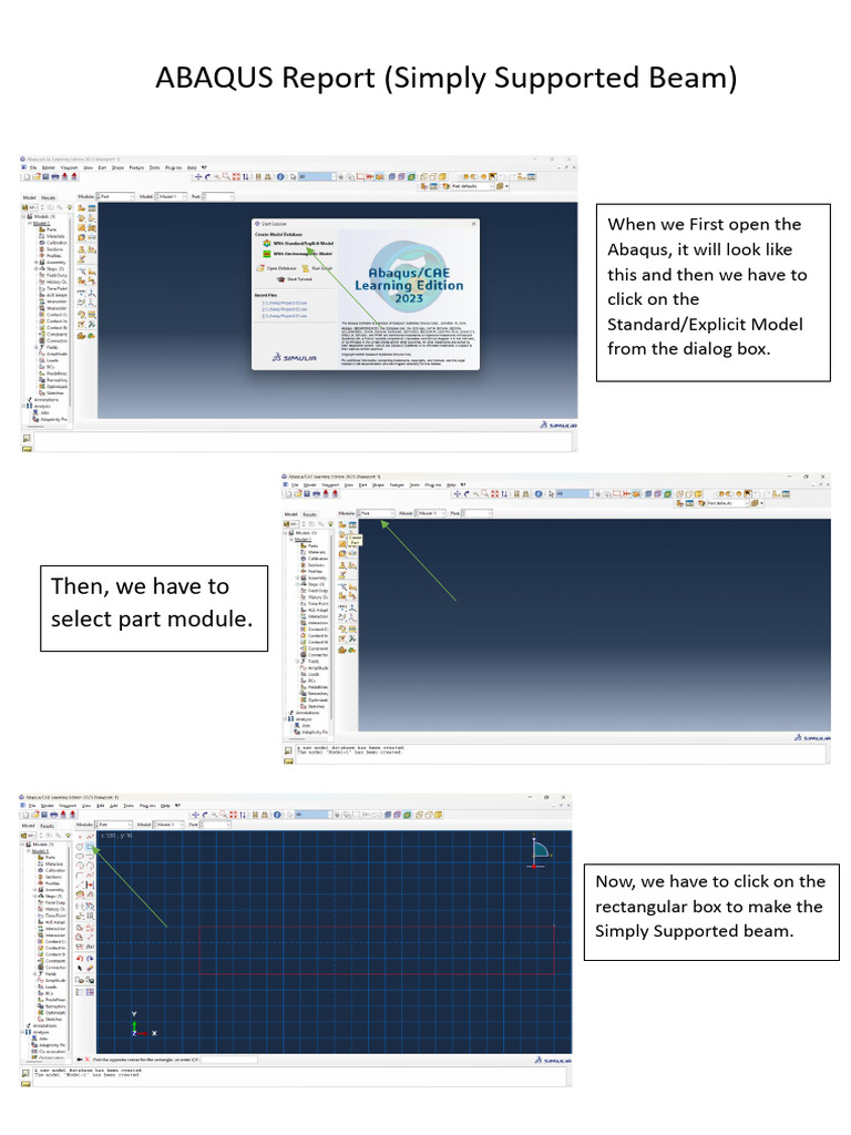 Abaqus Simply Supported Beam Analysis | PDF | Young's Modulus | Beam (Structure)