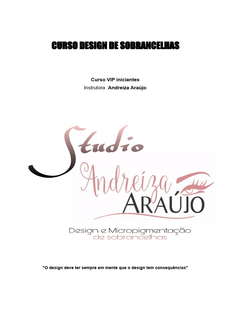 Apostila Curso Vip Design De Sobrancelhas Pdf