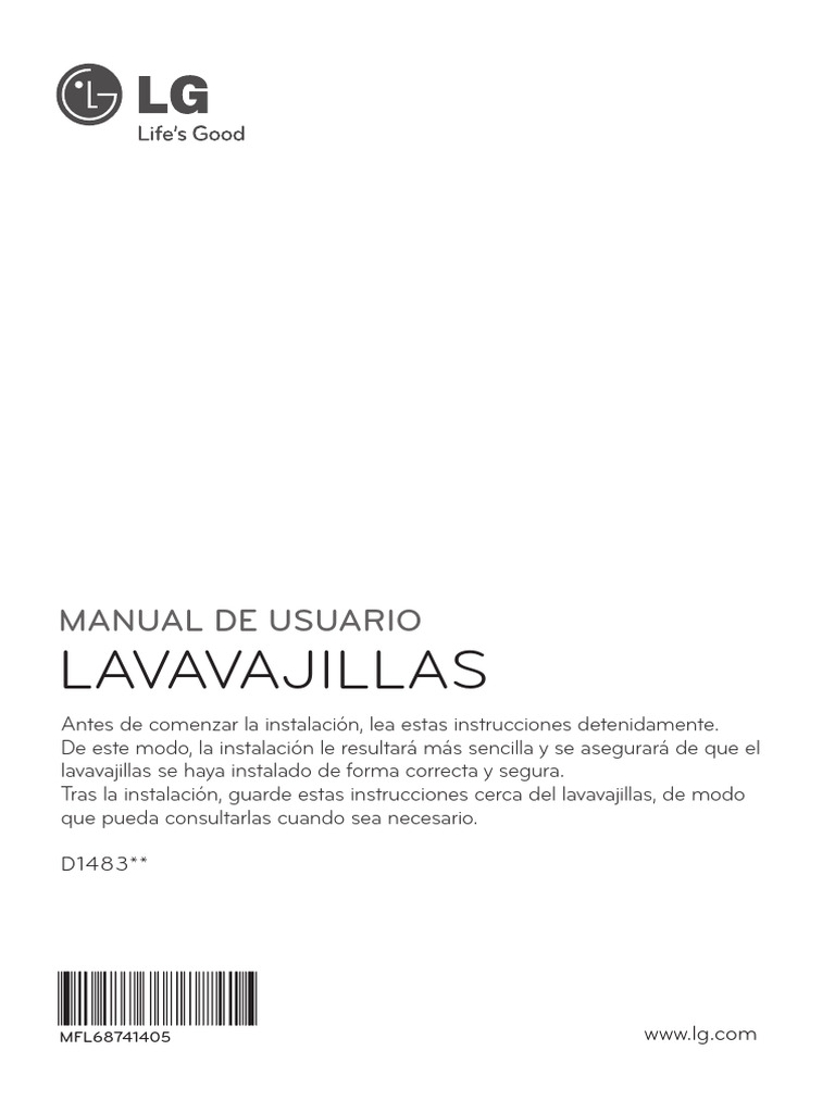 MFL68741405 0905 | PDF | Lavavajillas | Enchufes y tomas de corriente alterna