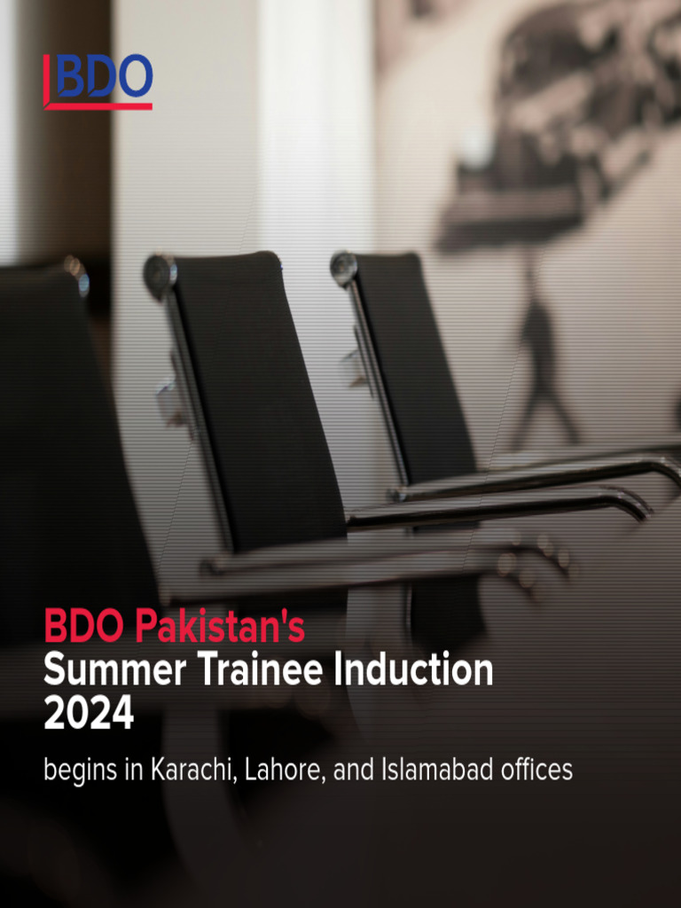 BDO In Pakistan - Summer Trainee Induction 2024 | PDF