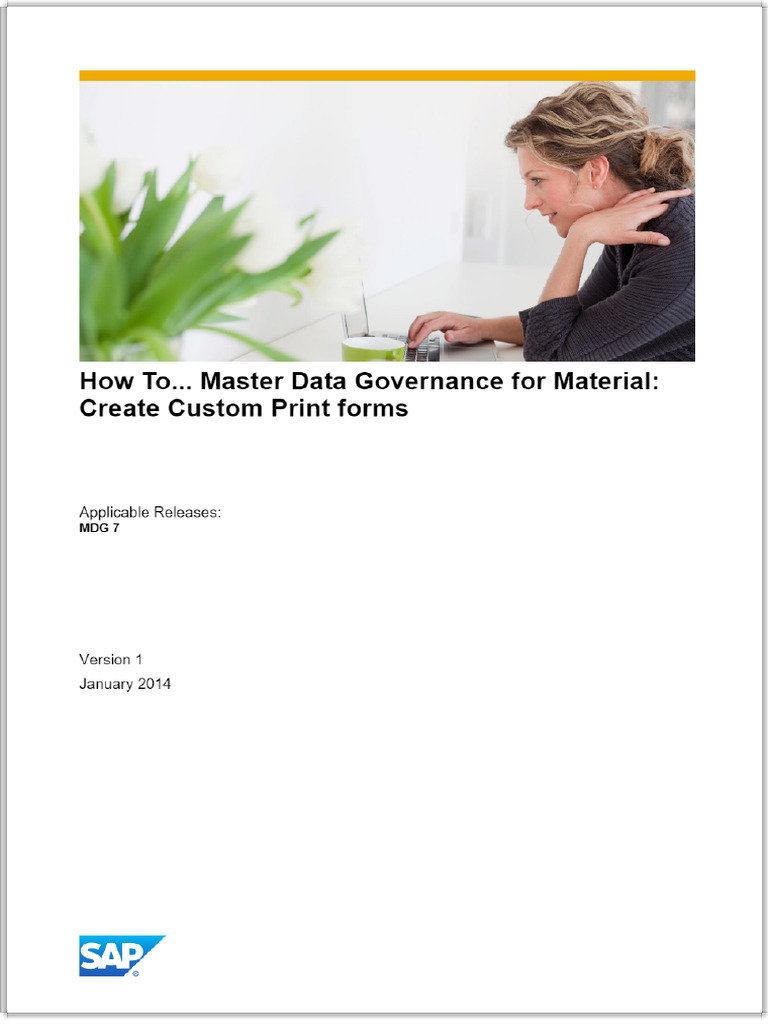 Master Data Governance For Material - Create Custom Print Forms MDG 7 | PDF