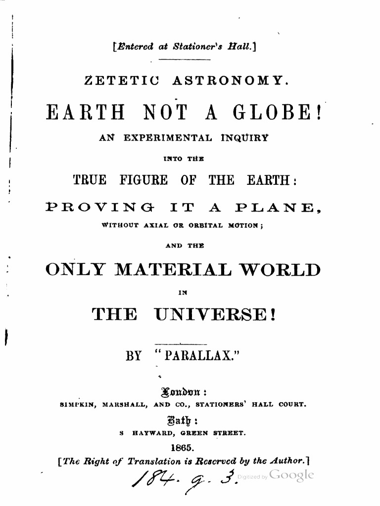 Samuel Rowbotham-Earth Not A Globe | PDF