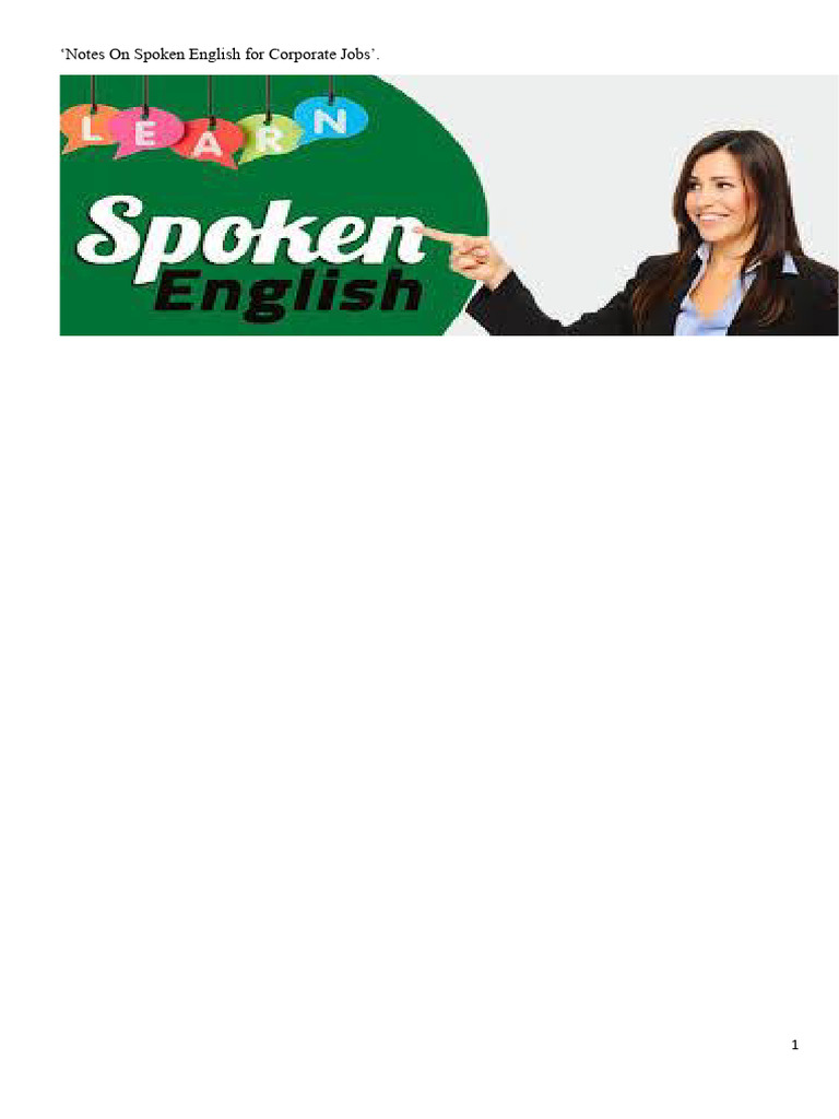(Final) Spoken English Notes. | Download Free PDF | Communication ...