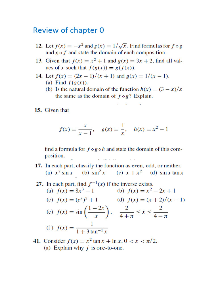 Review of chapter 0 | PDF