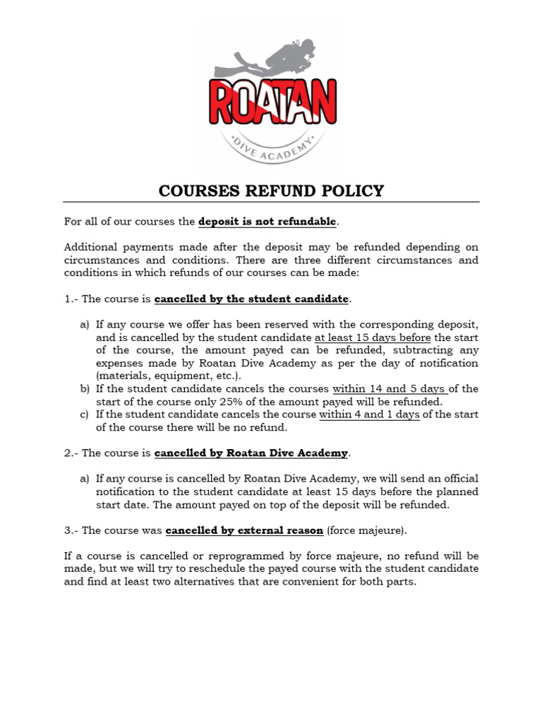Courses Refund Policy Explained | PDF