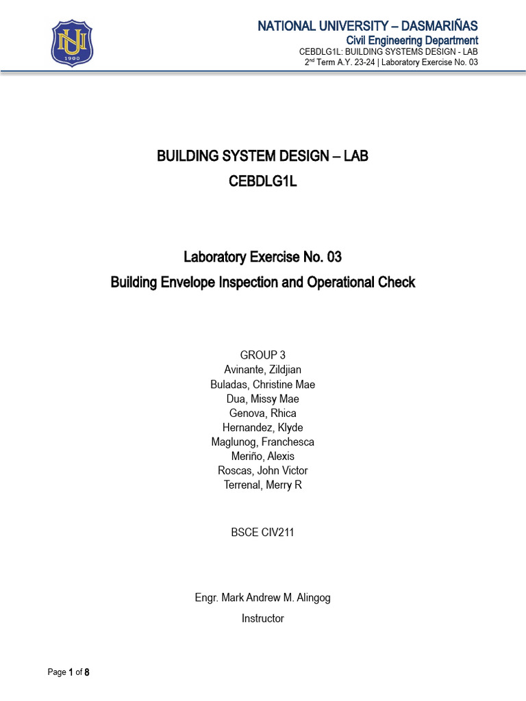 BSD G3 Lab3 | PDF | Door | Window