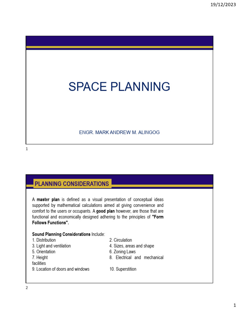 LESSON 2 Space Planning | PDF | Kitchen | Bedroom