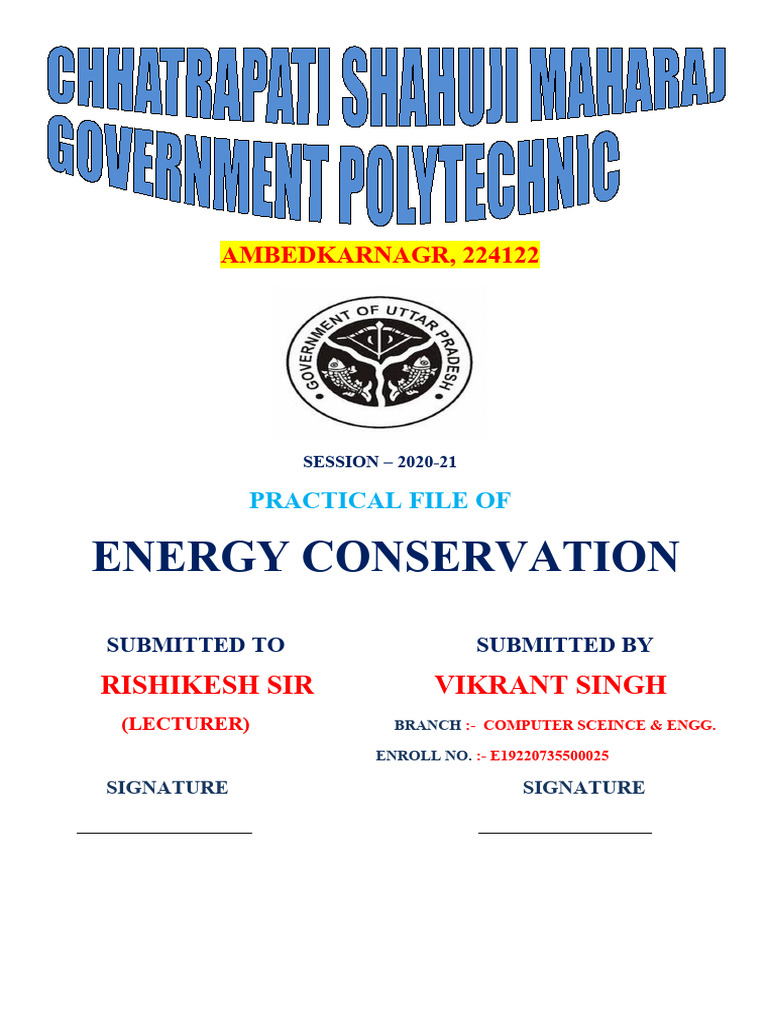 Energy Practical File | PDF | Pump | Lighting