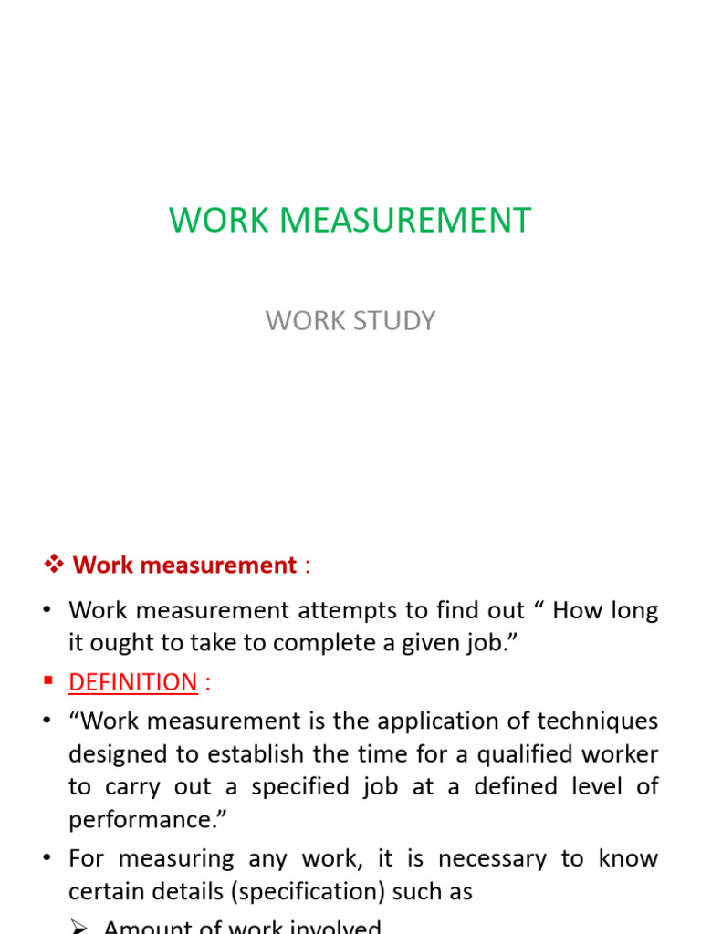 Work Measurement | Download Free PDF | Time