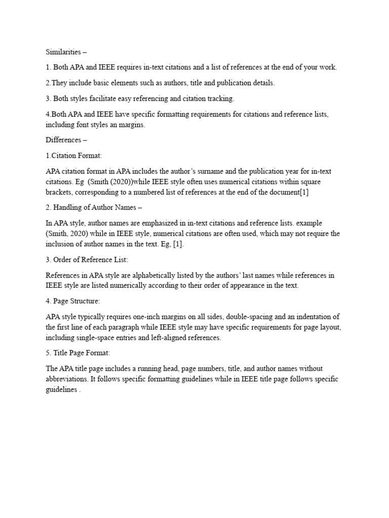 APA vs IEEE assignment | PDF