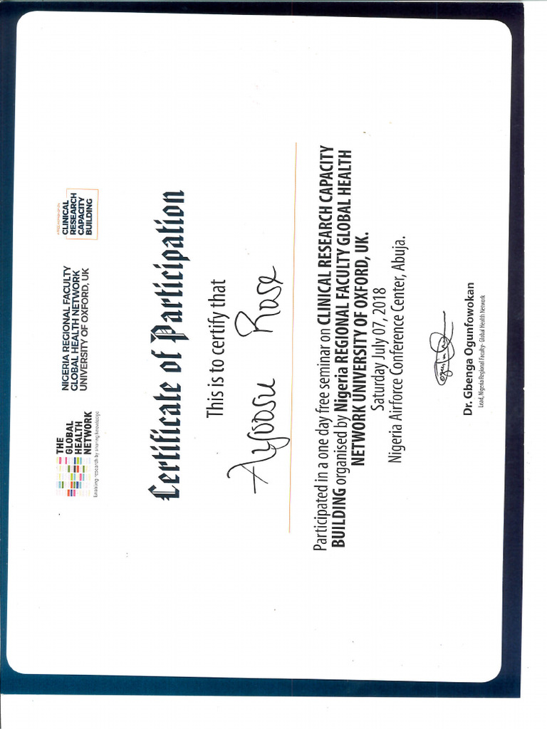 Research Training Certificate | PDF