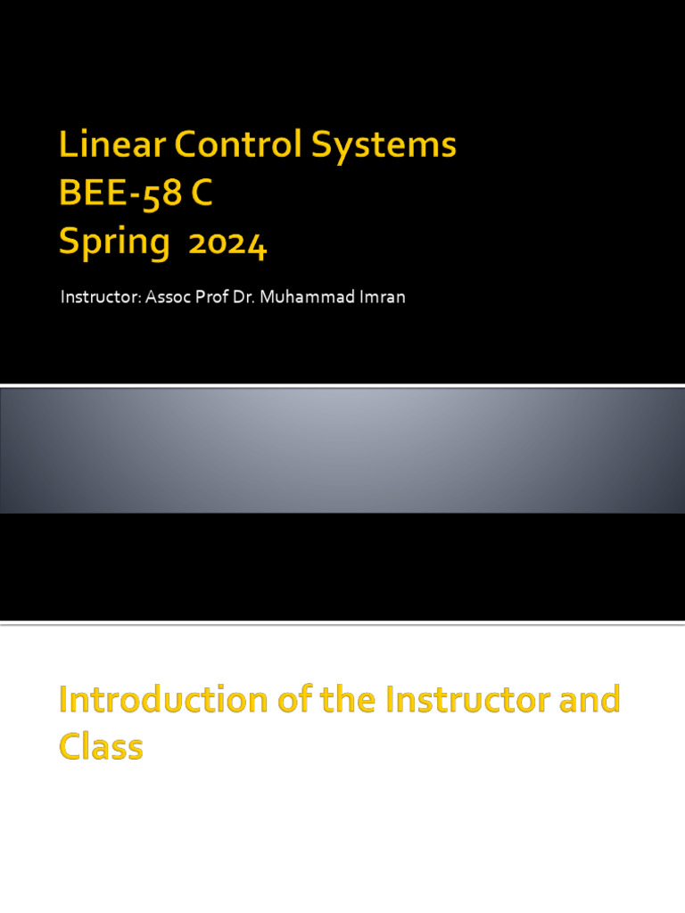 Lecture Chapter 1 | PDF | Engineering | Control Theory
