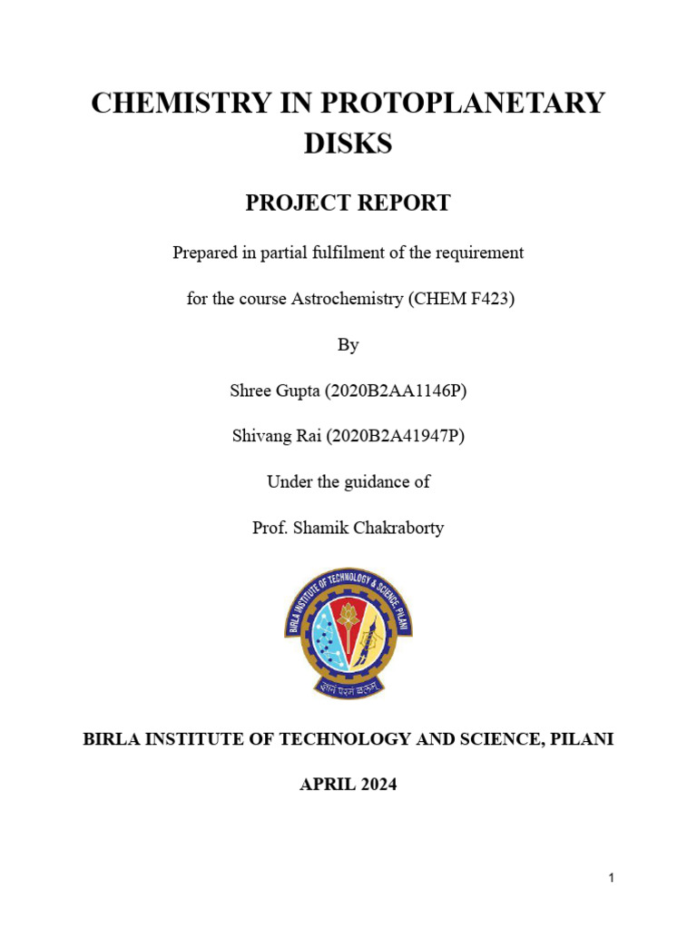 Chemistry in ProtoPlanetary Disks | PDF | Cosmic Dust | Stars