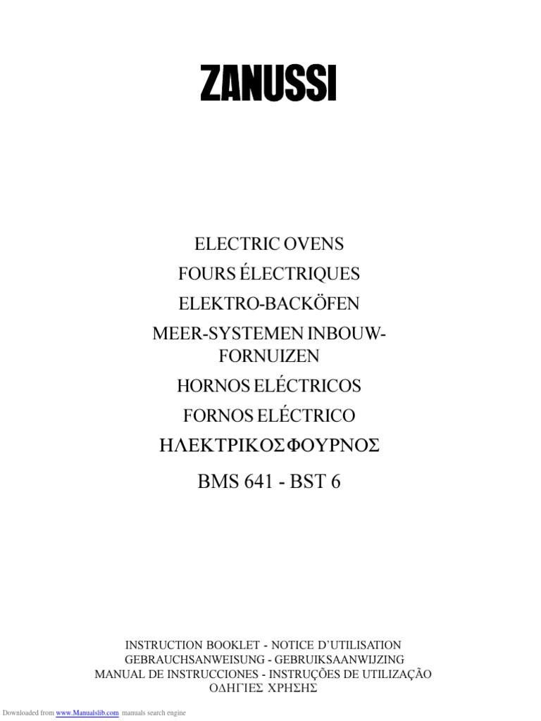 Bms 641 Instruction Booklet | PDF | Oven | Kitchen Utensil