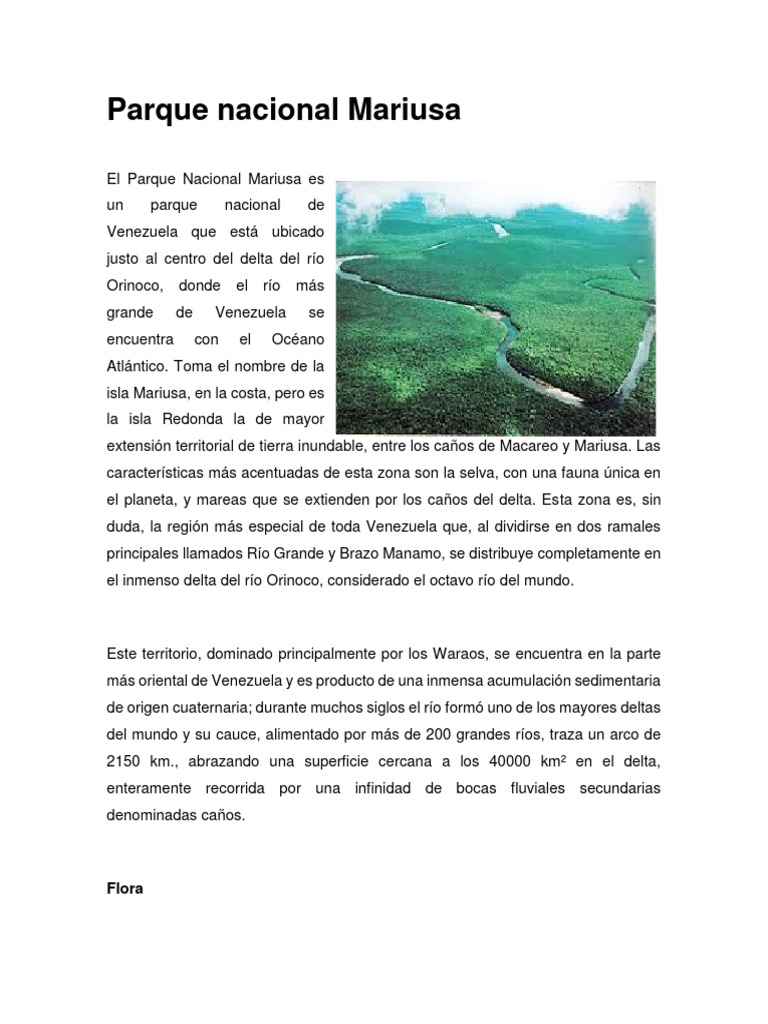 Parque Nacional Mariusa | PDF | Ciencias de la Tierra