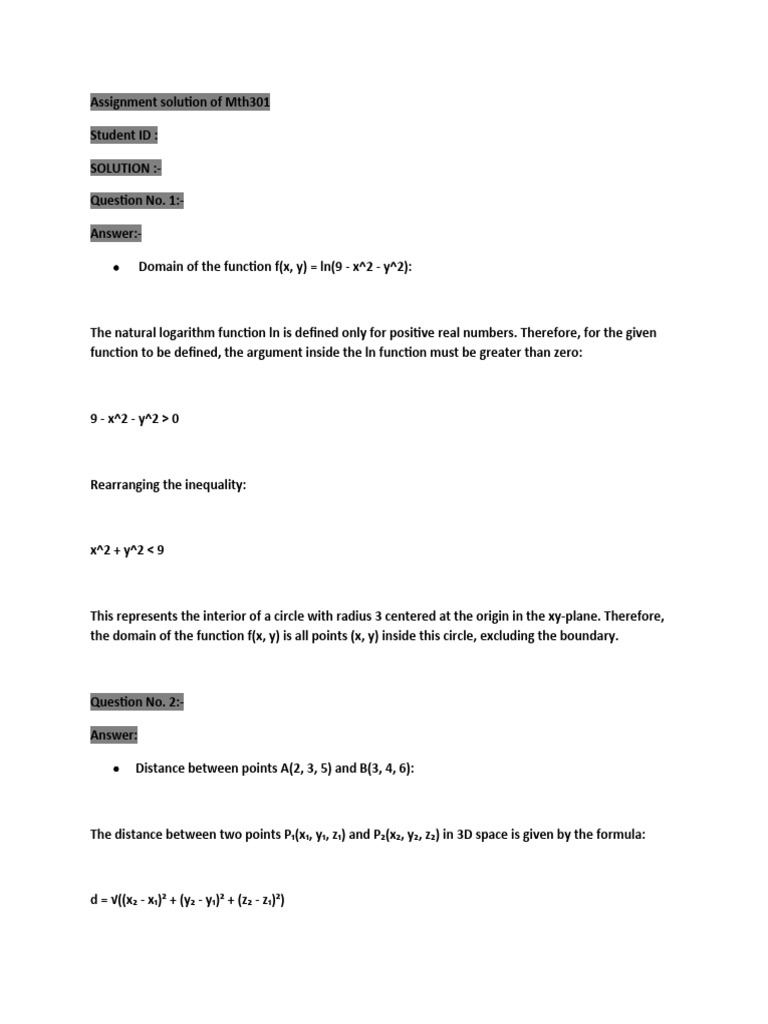 Assignment Solu-Of Mth301 - 2024 | PDF | Function (Mathematics) | Mathematical Relations