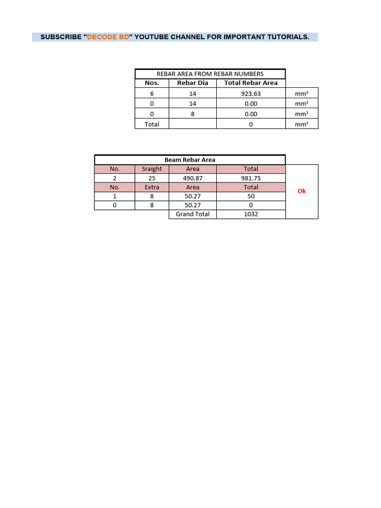 Rebar Calculation | PDF | Beam (Structure) | Stress (Mechanics)