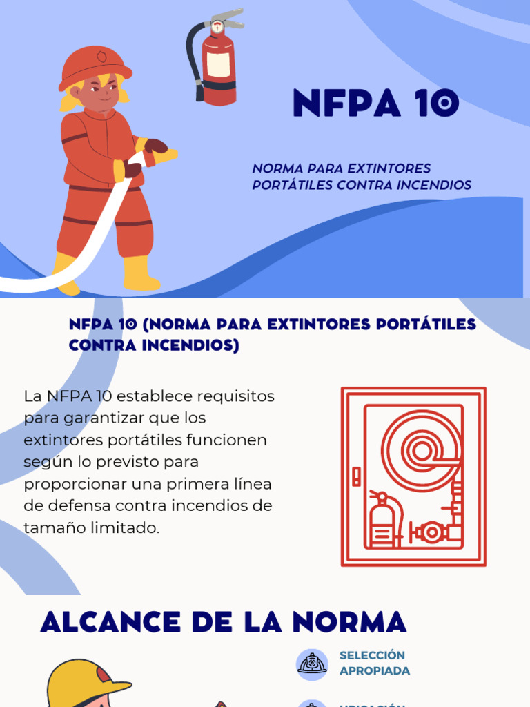 Presentación NFPA 10 | PDF | Incendios | Líquidos