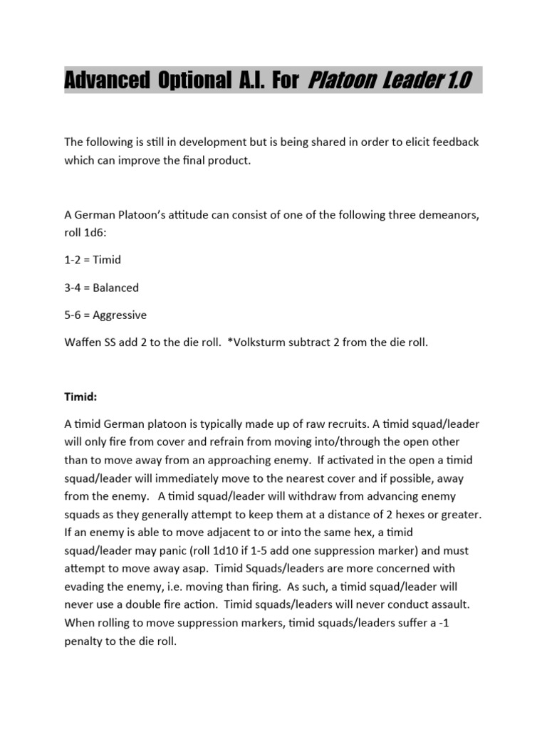 Tactical AI for German Platoons | PDF | Nazi Germany | Platoon