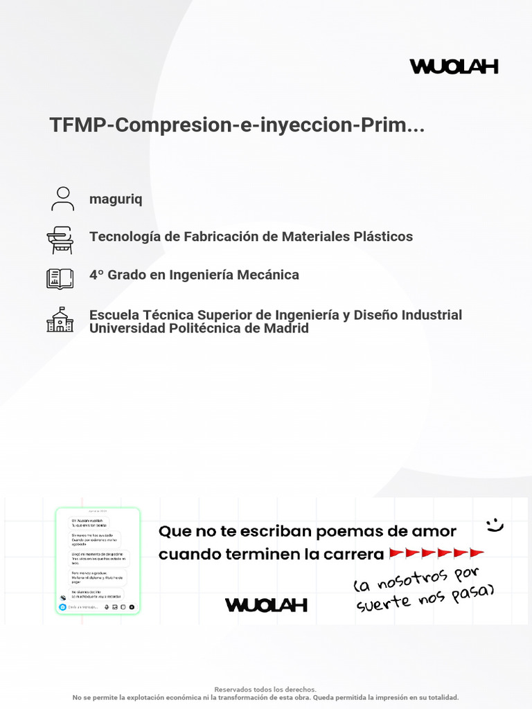 TFMP Compresion e Inyeccion Primer Parc | PDF | Ingeniería