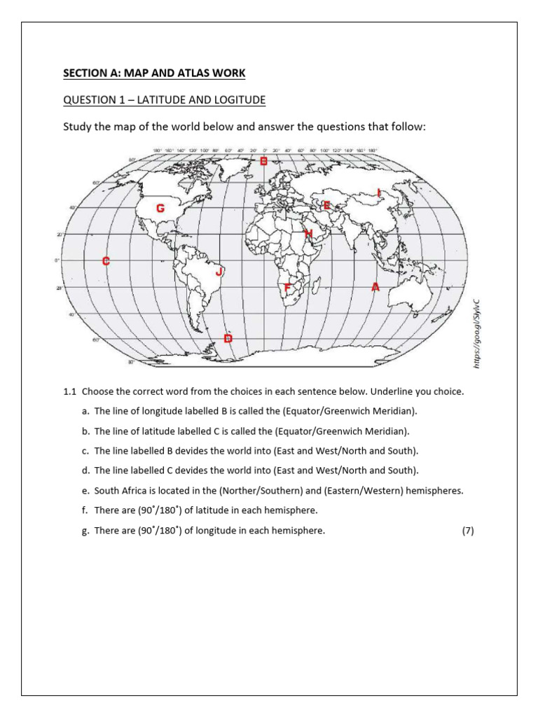 Grade 6 Geography Map and Trade Quiz | PDF | Longitude | Latitude