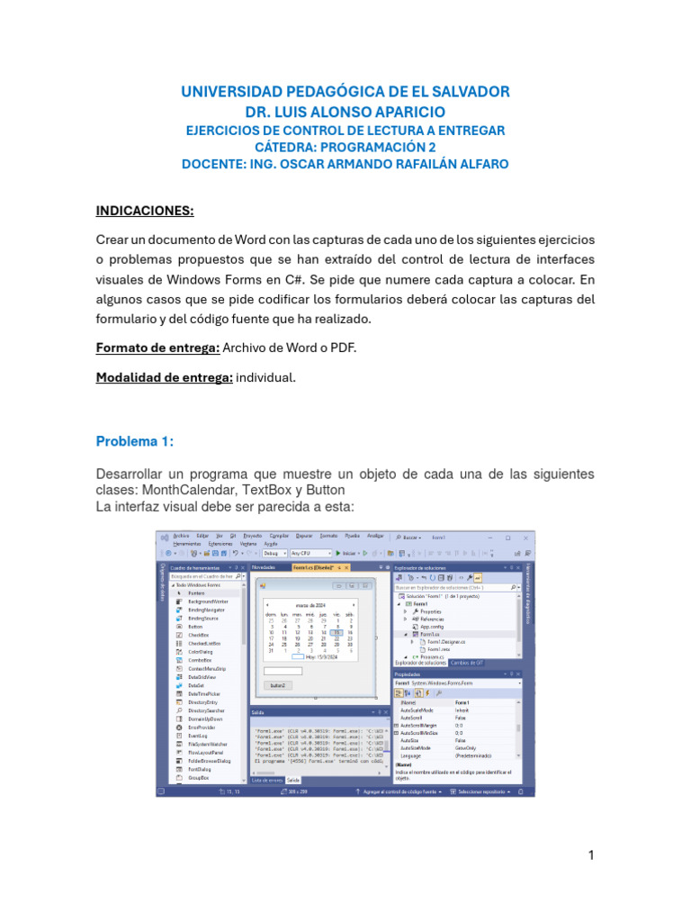 Ejercicios de Windows Forms en C# | PDF | C Sharp (lenguaje de ...