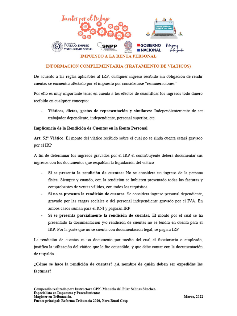 IRP 23.03 (complemento info VIATICO) | PDF | Impuestos | Responsabilidad