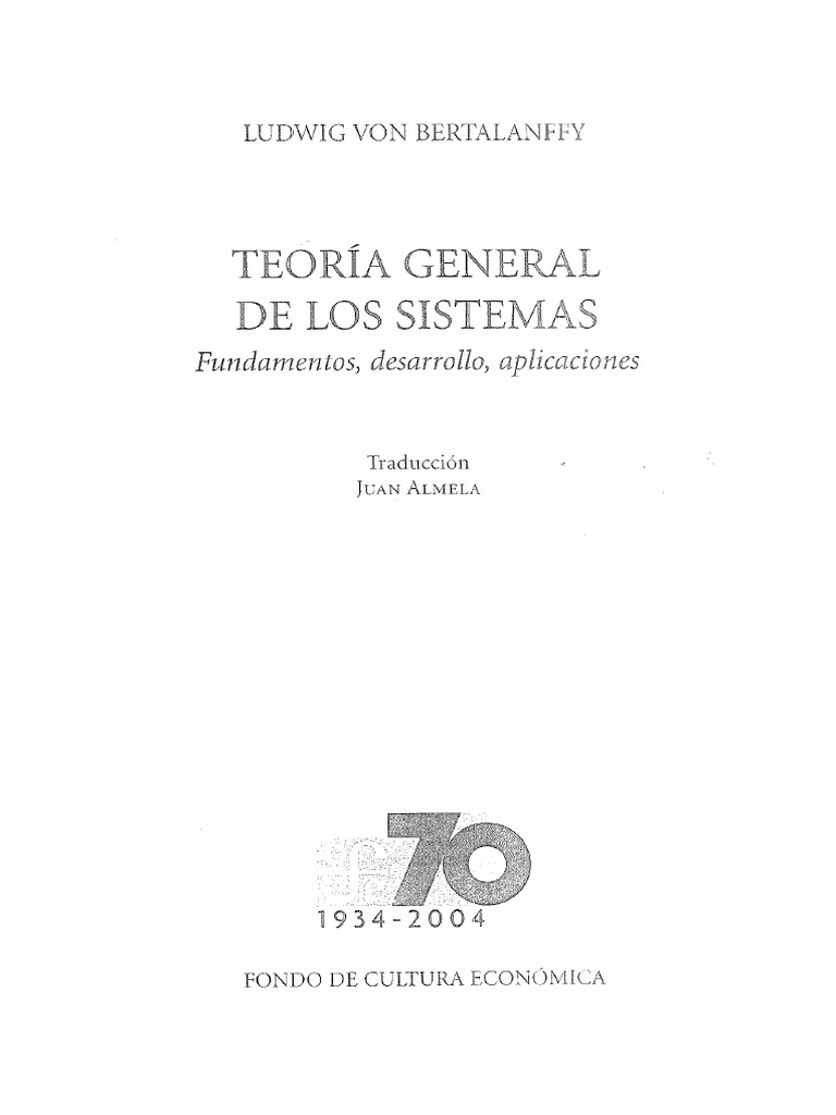 TEORIA GENERAL DE LOS SISTEMAS LUDWIG VON BERTALANFFY | PDF