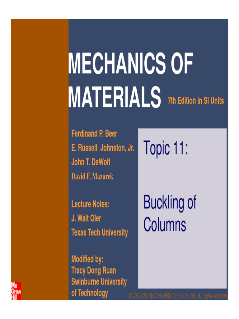 11 - Columns | PDF | Buckling | Strength Of Materials