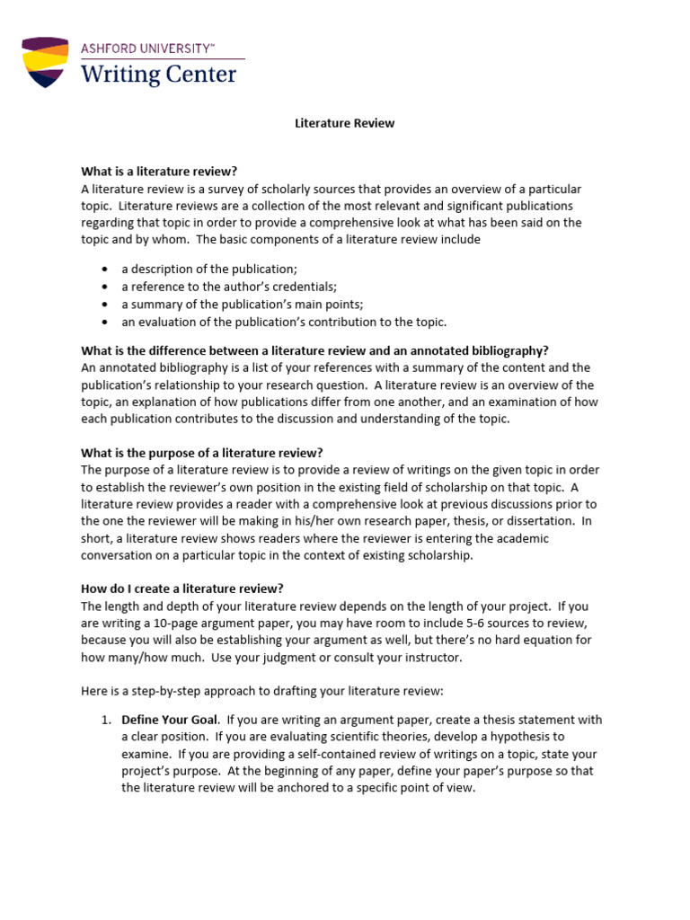 Literature Review Guide and Sample | PDF | Literature Review | Anesthesia