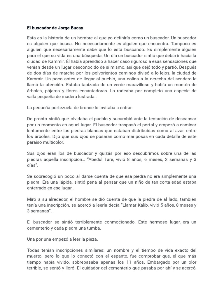 El Buscador de Jorge Bucay | PDF | Religión y espiritualidad | Poesía