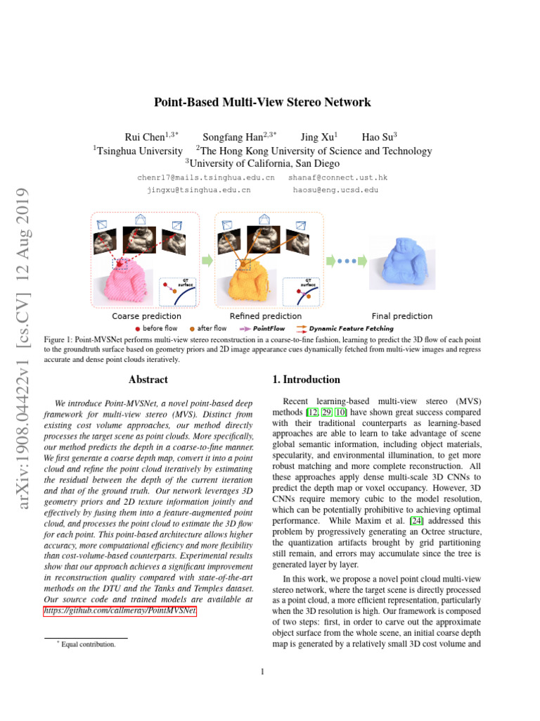 Point-Based Multi-View Stereo Network | PDF | Applied Mathematics