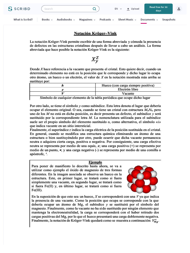 PDF Notacion Kroger Vink - Compress | PDF | Química | Ciencias fisicas
