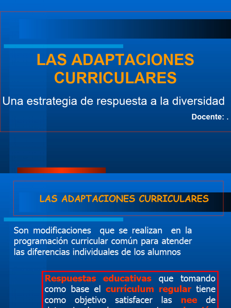 Adaptaciones Curriculares: Estrategias y Funciones | PDF | Plan de ...