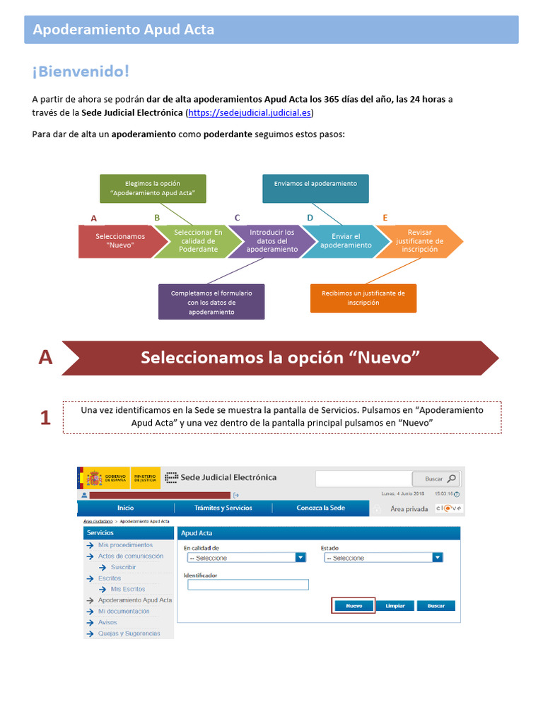 Guía de La Sede Judicial Electrónica para Otorgar Un Poder Apud Acta ...