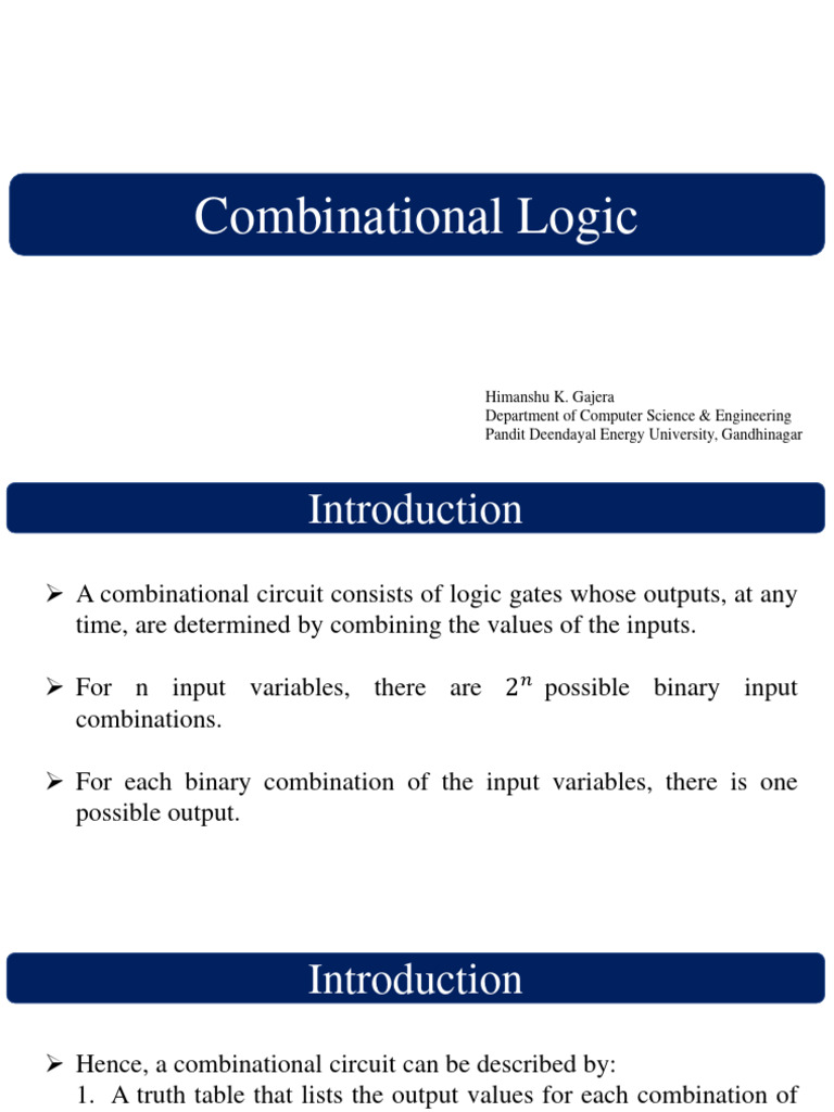 Combinational Logic Circuits Explained | PDF | Mathematical Logic ...
