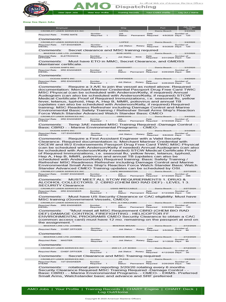 AMO Dispatching | PDF | Water Transport | Shipping