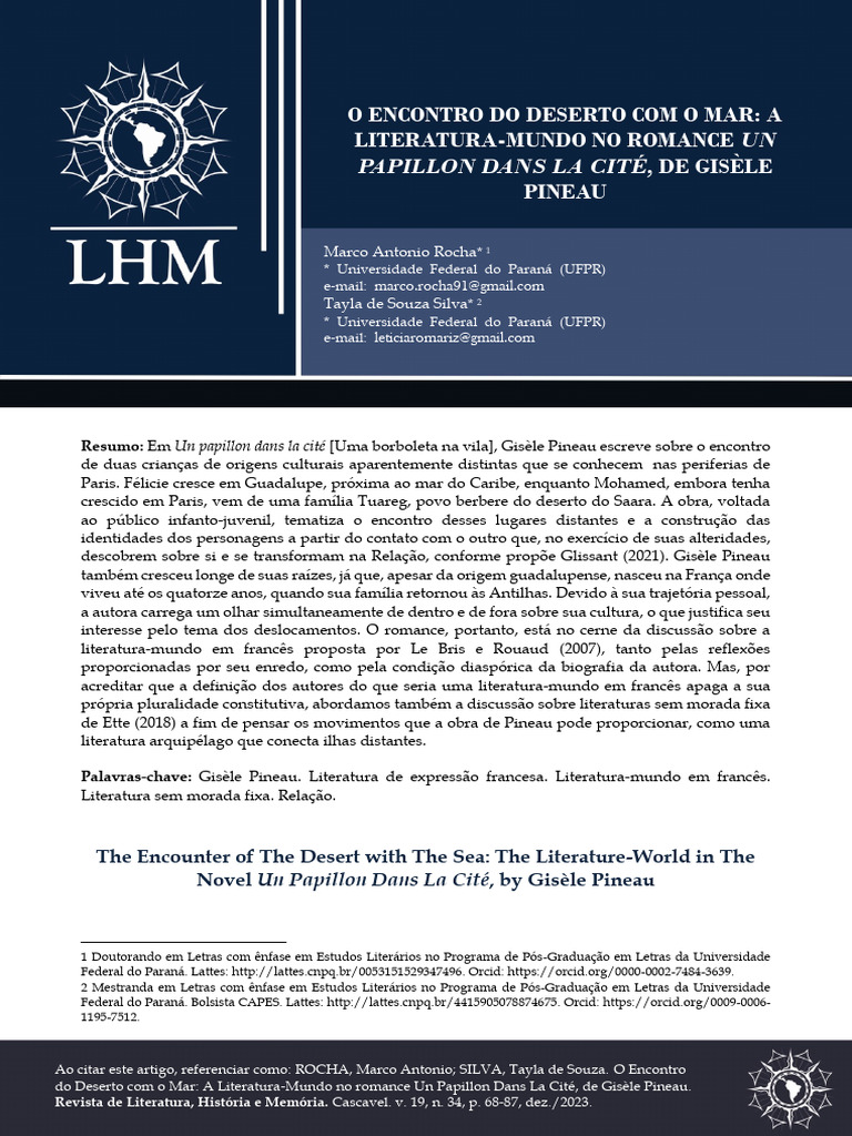 4 - 31862 - o Encontro Do Deserto Com o Mar A Literatura-Mundo No ...