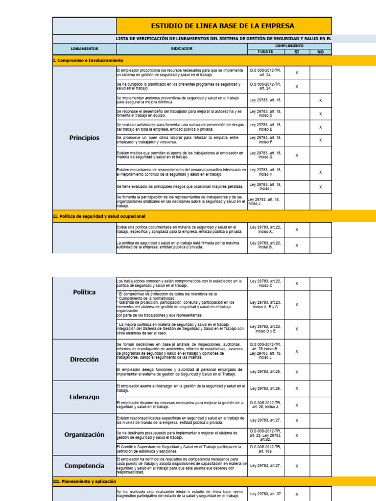 Linea Base | PDF | Planificación | Valores
