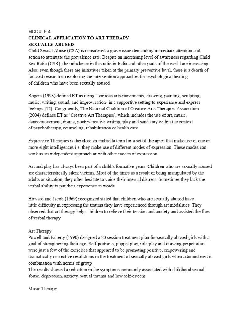 Module 4 Expressive | PDF | Art Therapy | Psychotherapy
