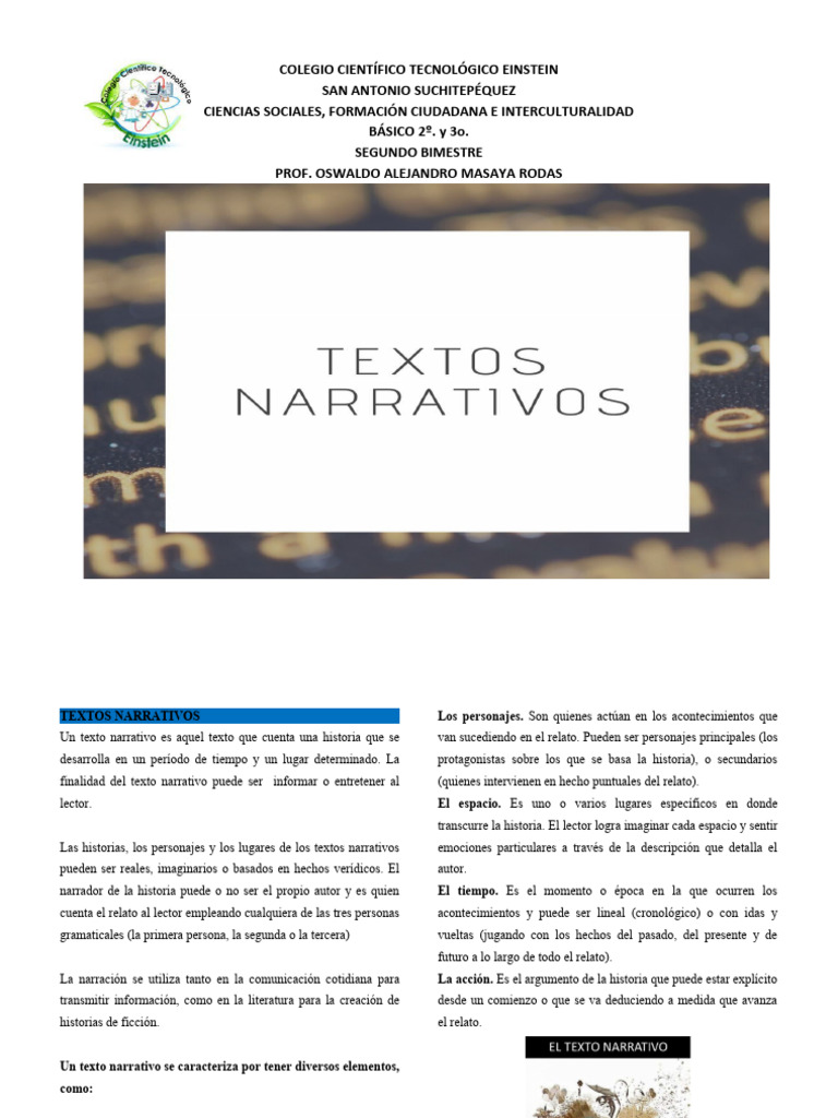 Textos Narrativos | PDF | Narración