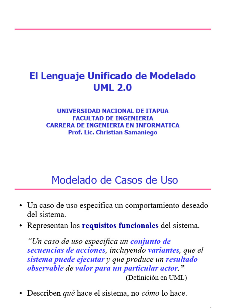 2-El Modelado de Casos de Uso | PDF | Caso de uso | Lenguaje de modelado unificado