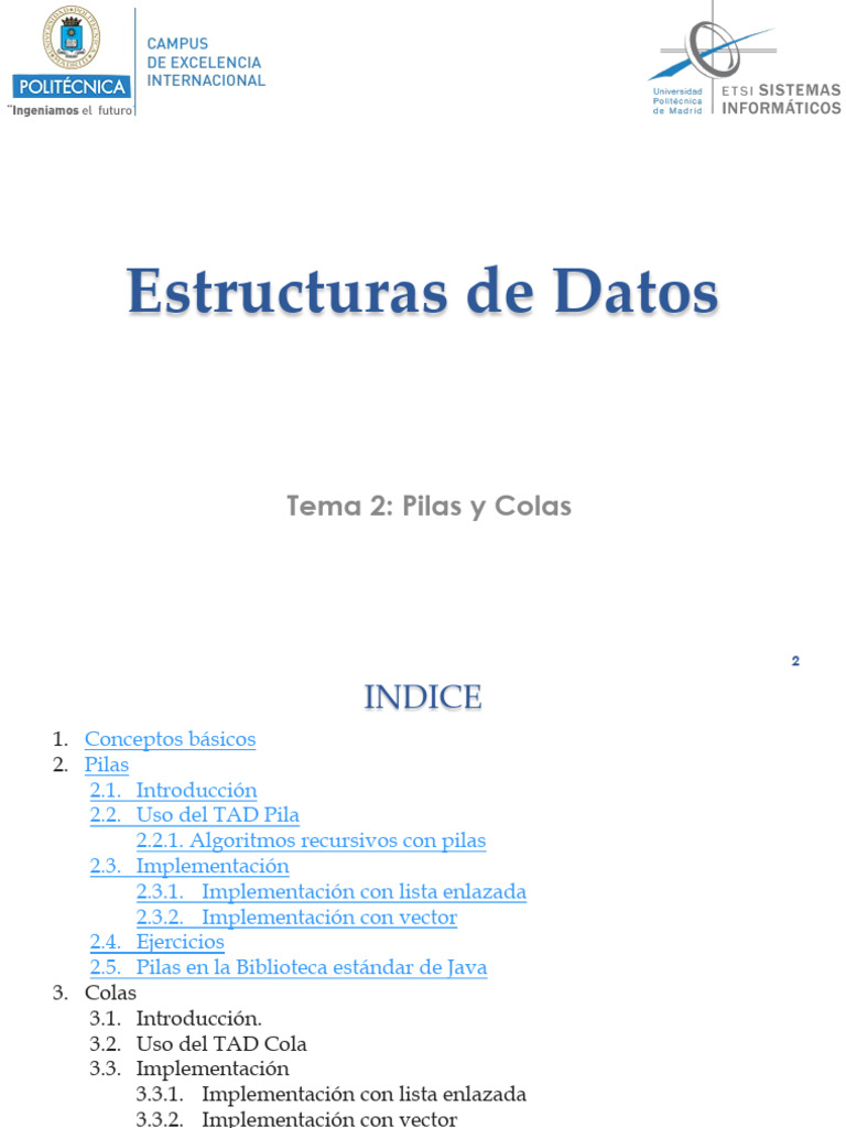 Tema 2 Pilas | PDF | Java (lenguaje de programación) | Cola (tipo de datos abstractos)