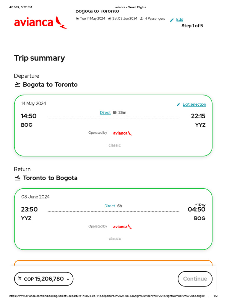 Avianca - Select Flights | PDF | Aircraft | Airliner
